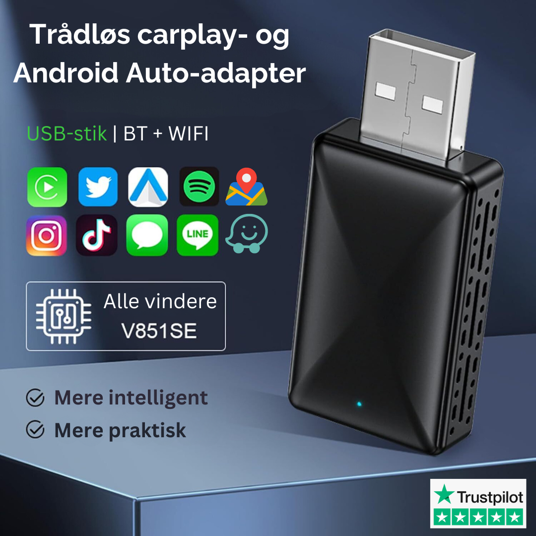 AutoLink™ | Trådløs carplay- og Android Auto-adapter – Daglig Shop DK